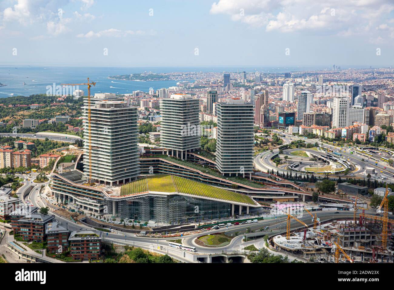 Istanbul, Turkey - June 9, 2013; The first construction of Zorlu Center ...