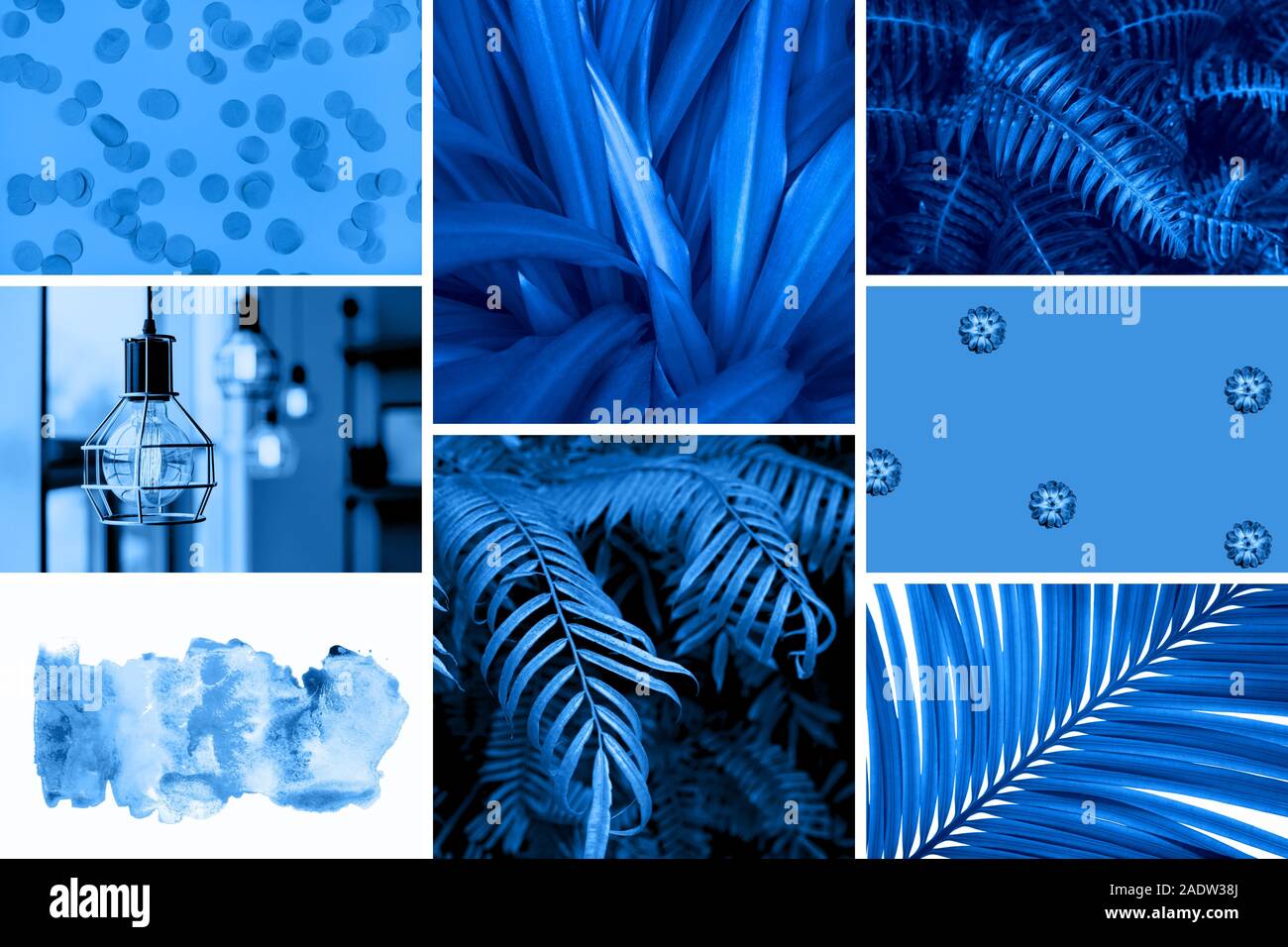 Creative collage tinted in blue color Stock Photo - Alamy