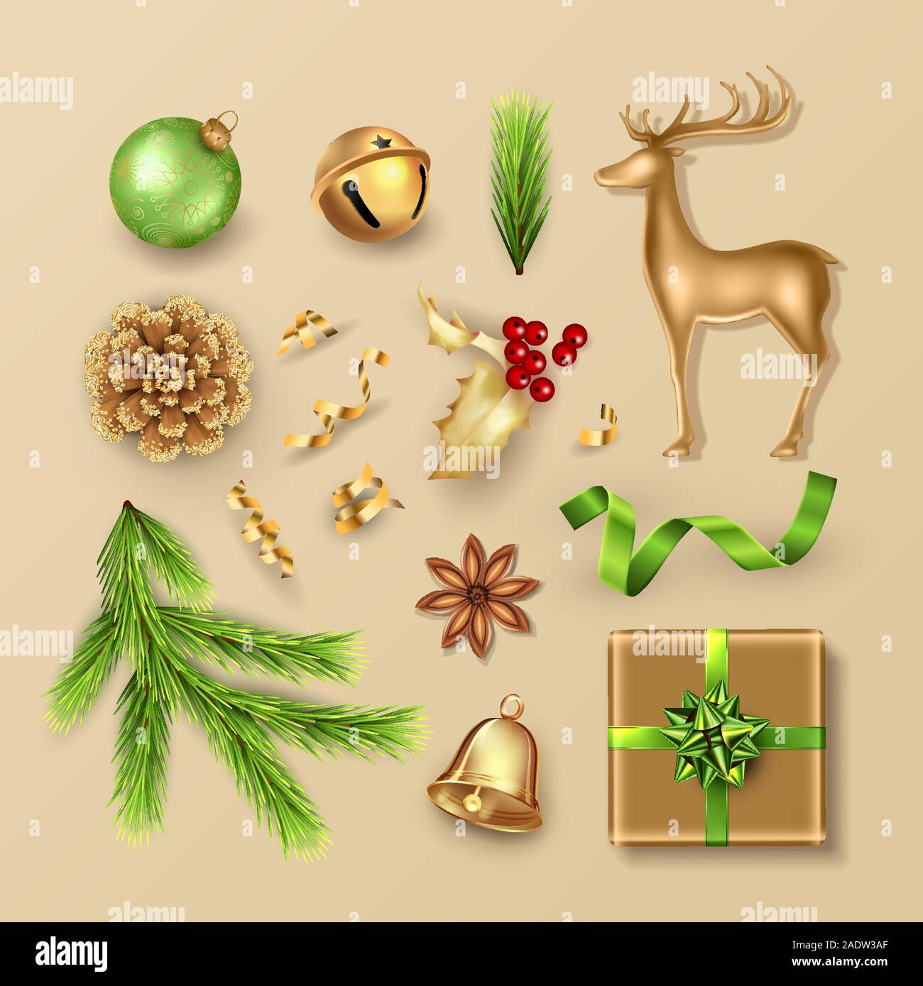 Christmas Items Set Stock Vector Image & Art - Alamy