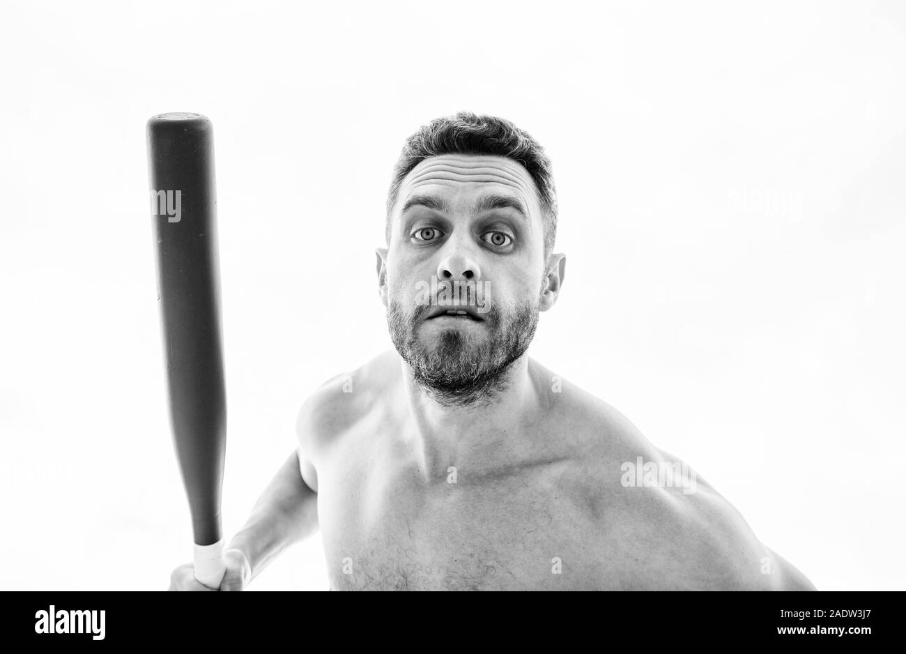 Bandit aggression anger. Muscular man fighting. Violence and attack ...