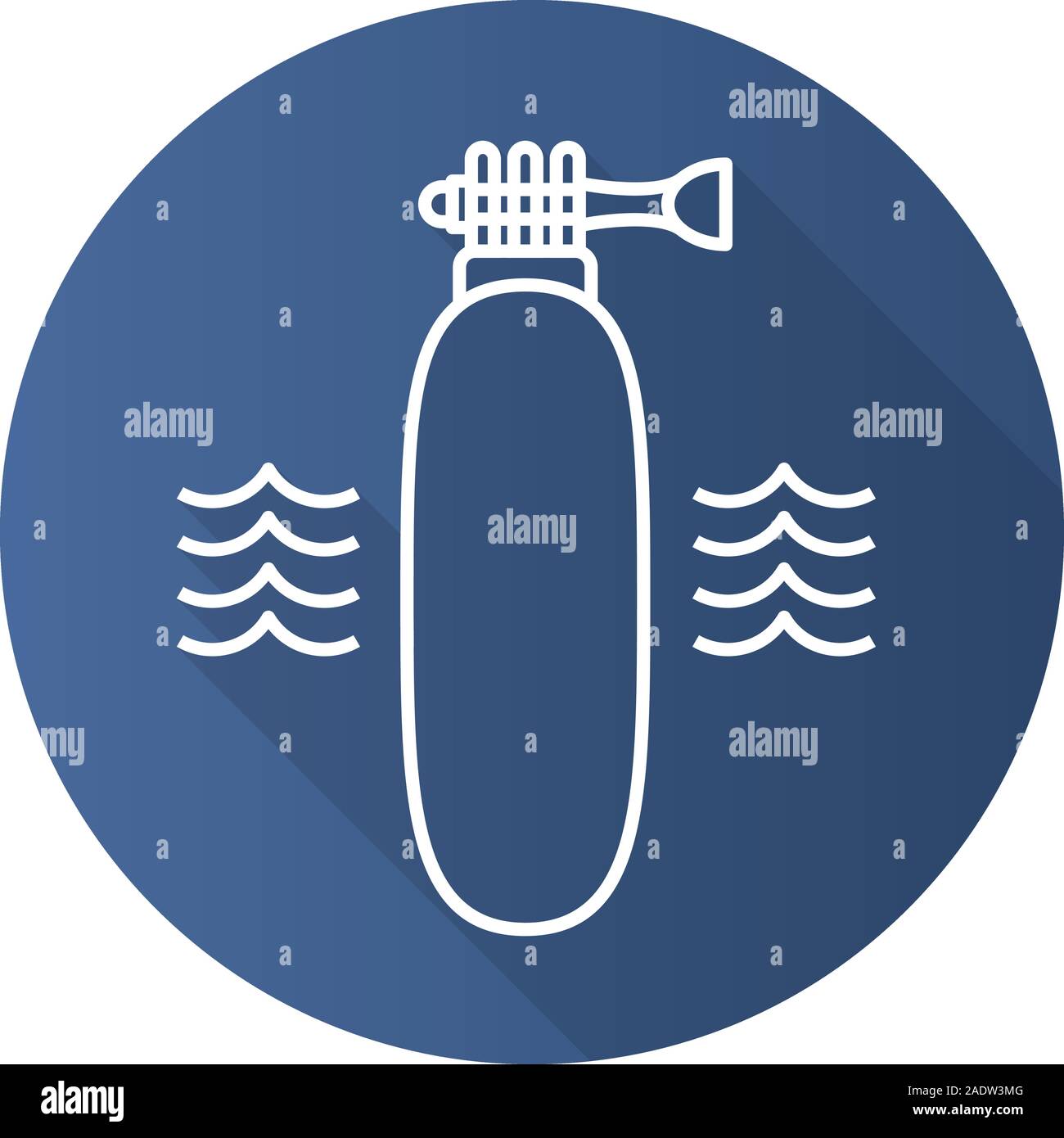 Floating action camera grip. Flat linear long shadow icon. Vector line ...