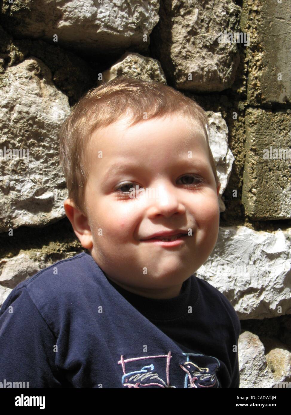 A boy portrait. Sillly face expression, wide eyes, funny lips Stock ...