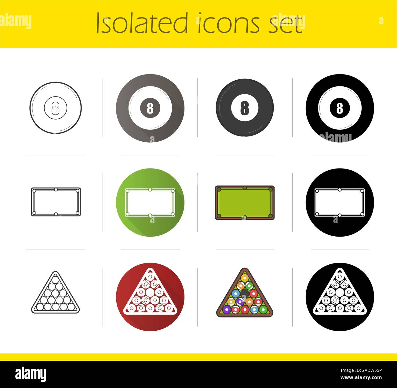 Billiard balls rack isolated vector vectors hi-res stock photography ...