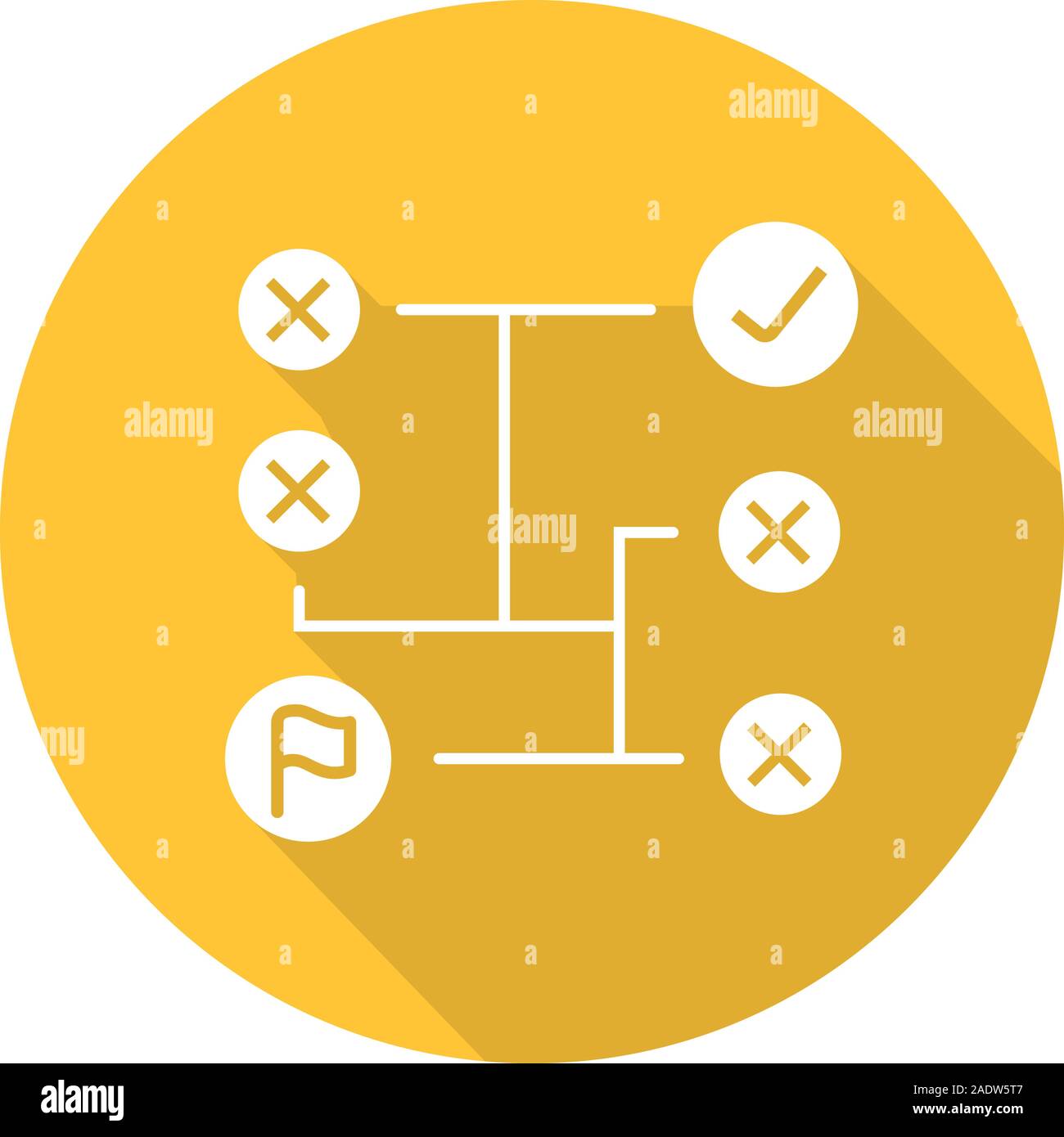 Problem solving flat design long shadow icon. Decision making. Vector ...
