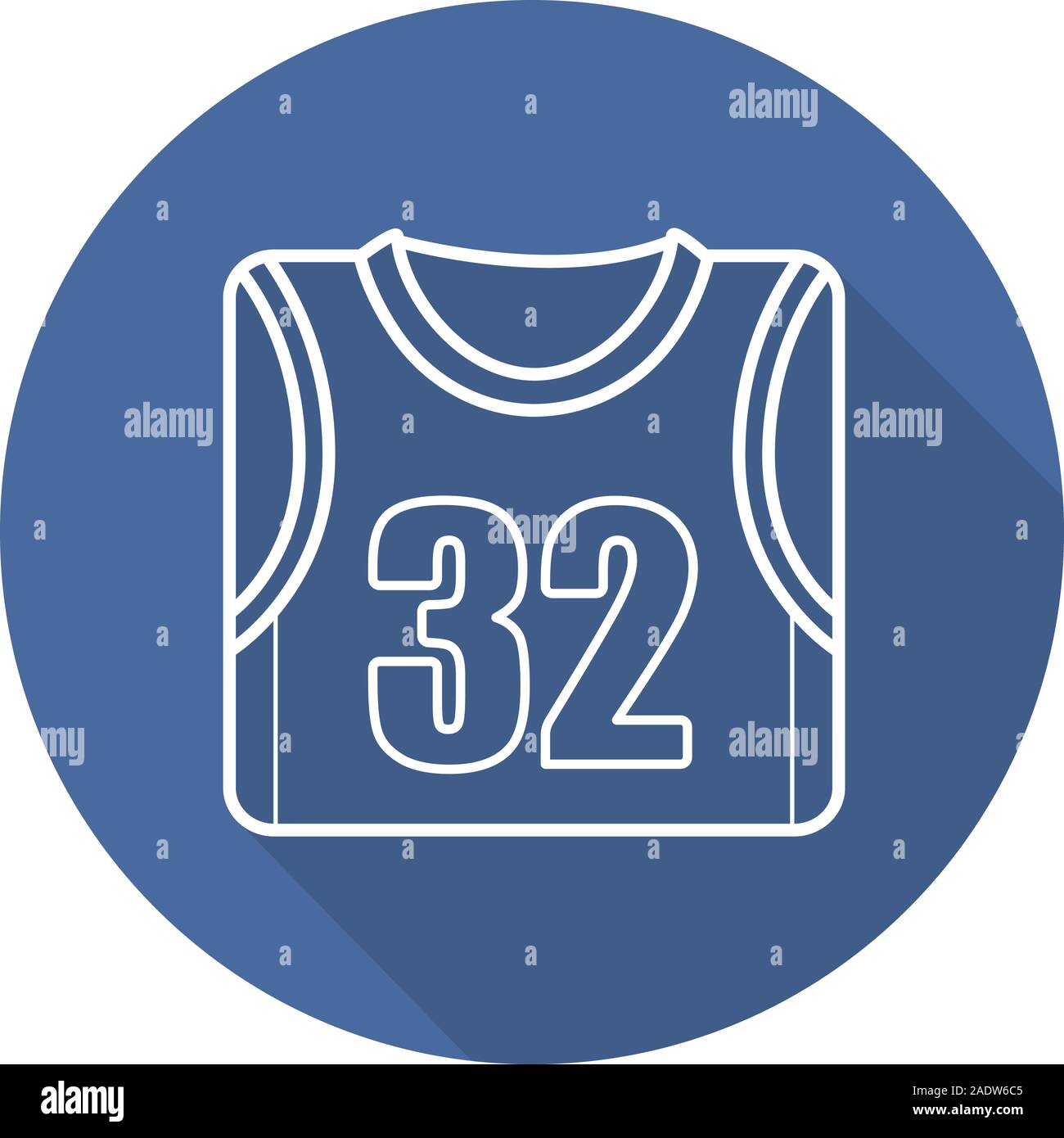 Basketball player's shirt. Flat linear long shadow icon. Vector line ...