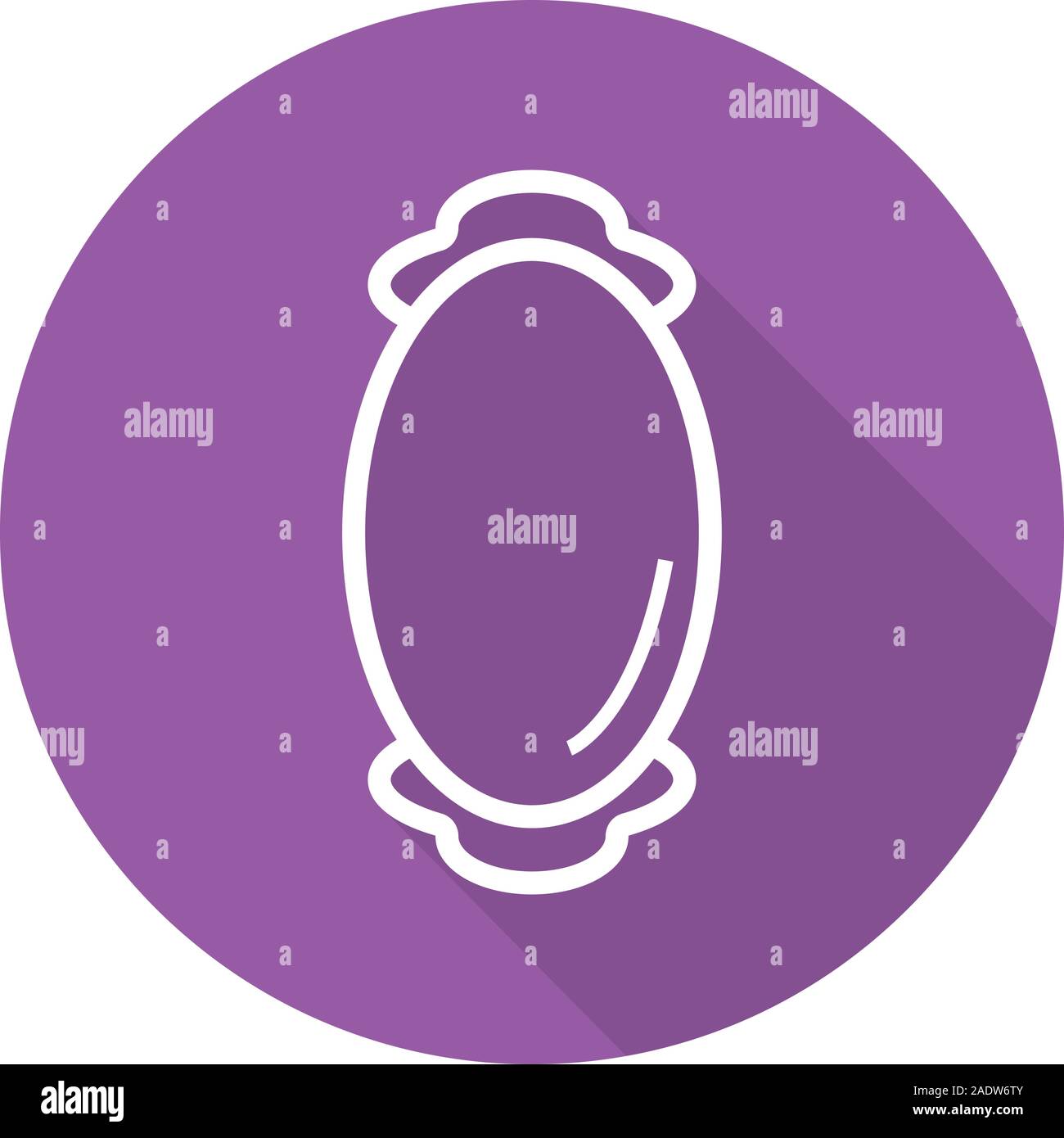 Wall mirror flat linear long shadow icon. Vector line symbol Stock ...