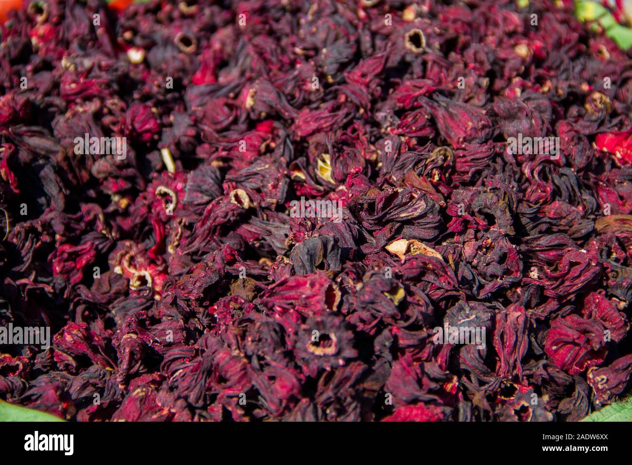 Hibiscus tea in an oriental Egyptian bazaar looks like a backdrop Stock ...