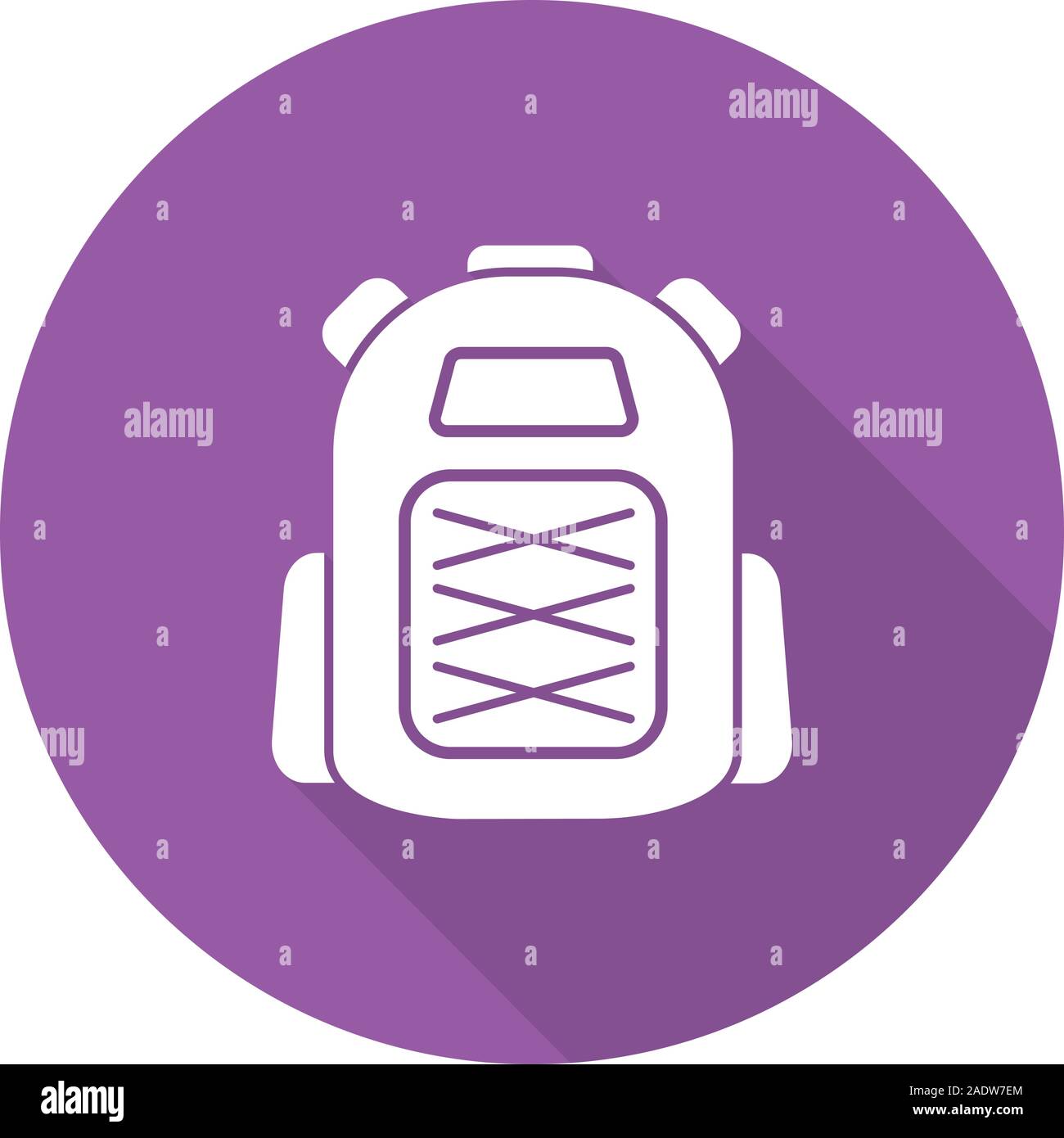 Backpack flat design long shadow icon. Tourist's rucksack. Vector ...