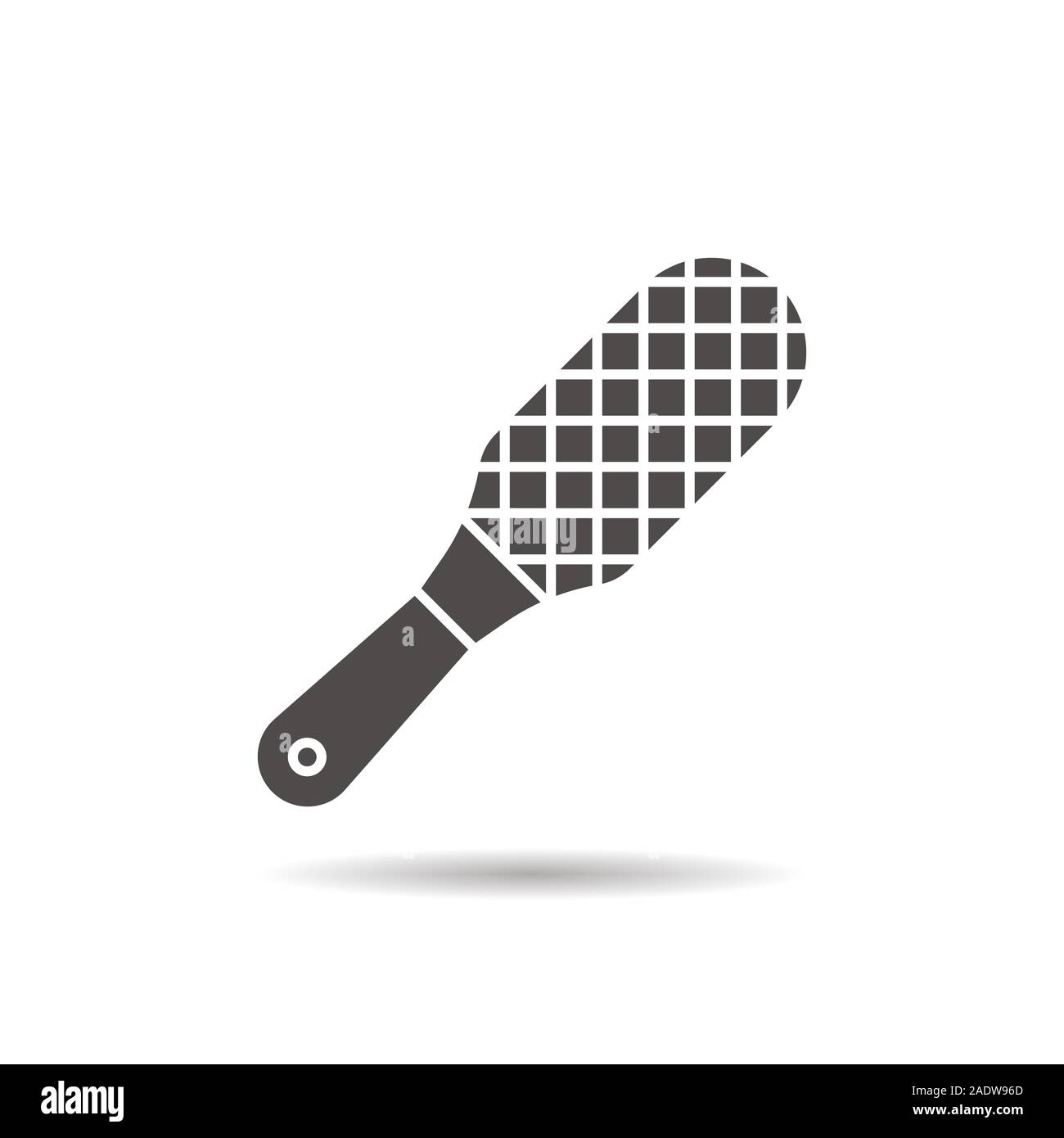 Foot rasp glyph icon. Drop shadow silhouette symbol. Foot scrubber ...
