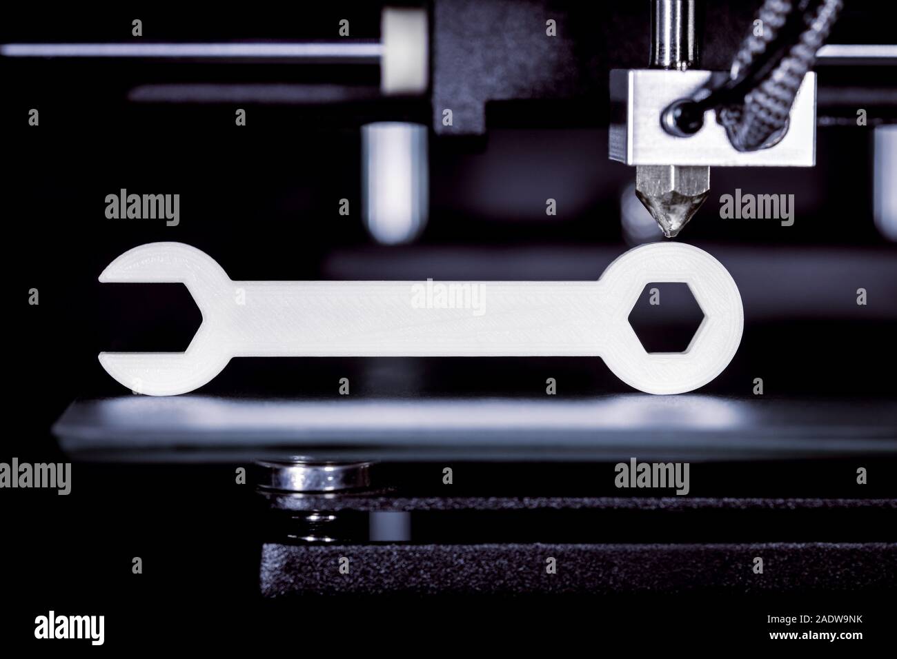 Wrench from the 3D printer, tool by printing from filament Stock Photo ...