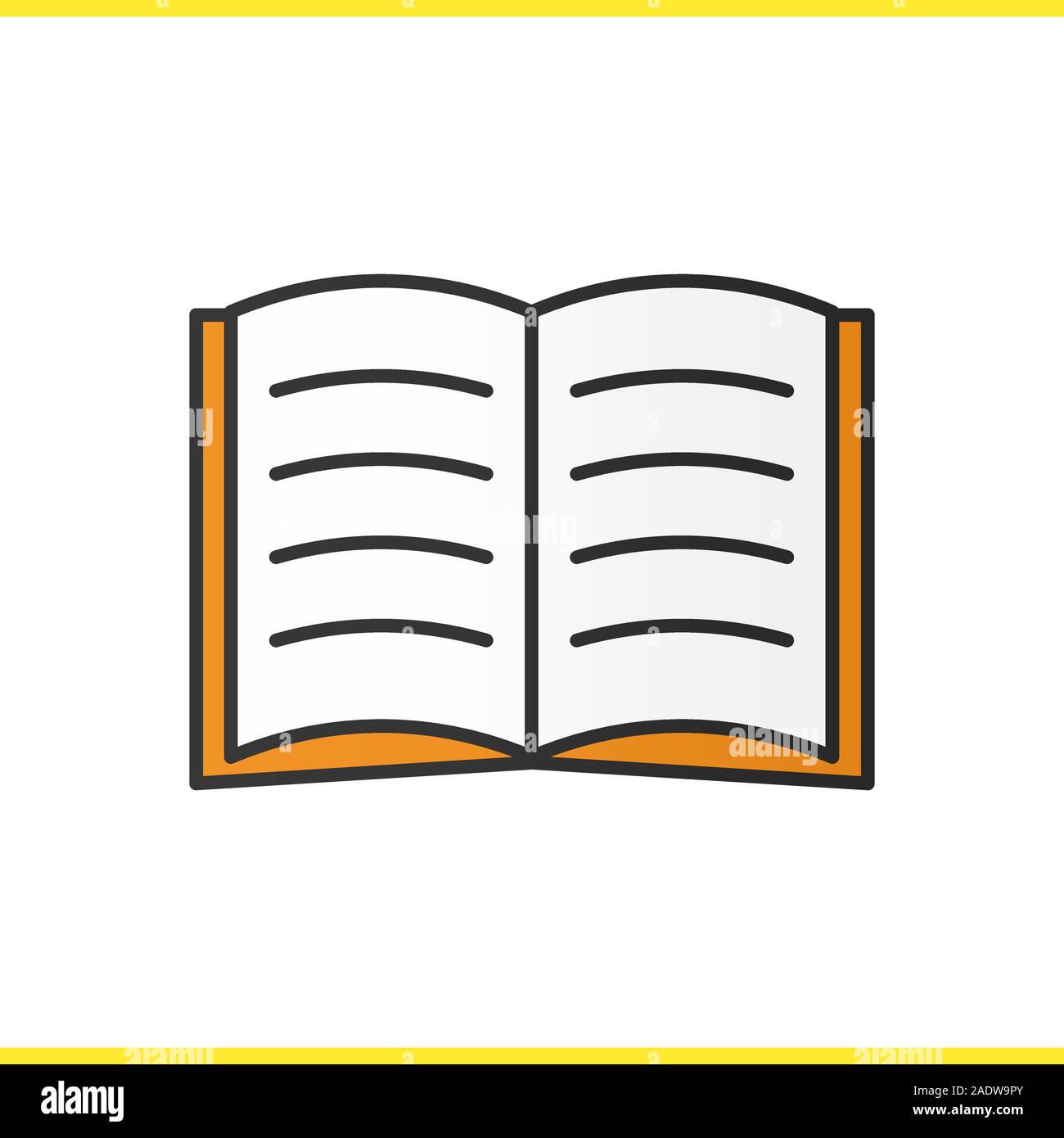 Open book color icon. Open textbook. Reading. Isolated vector ...