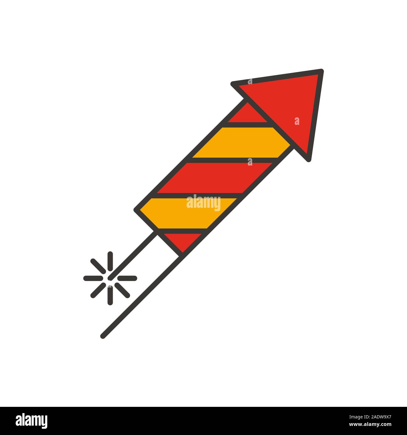 Rocket firework color icon. Isolated vector illustration Stock Vector ...