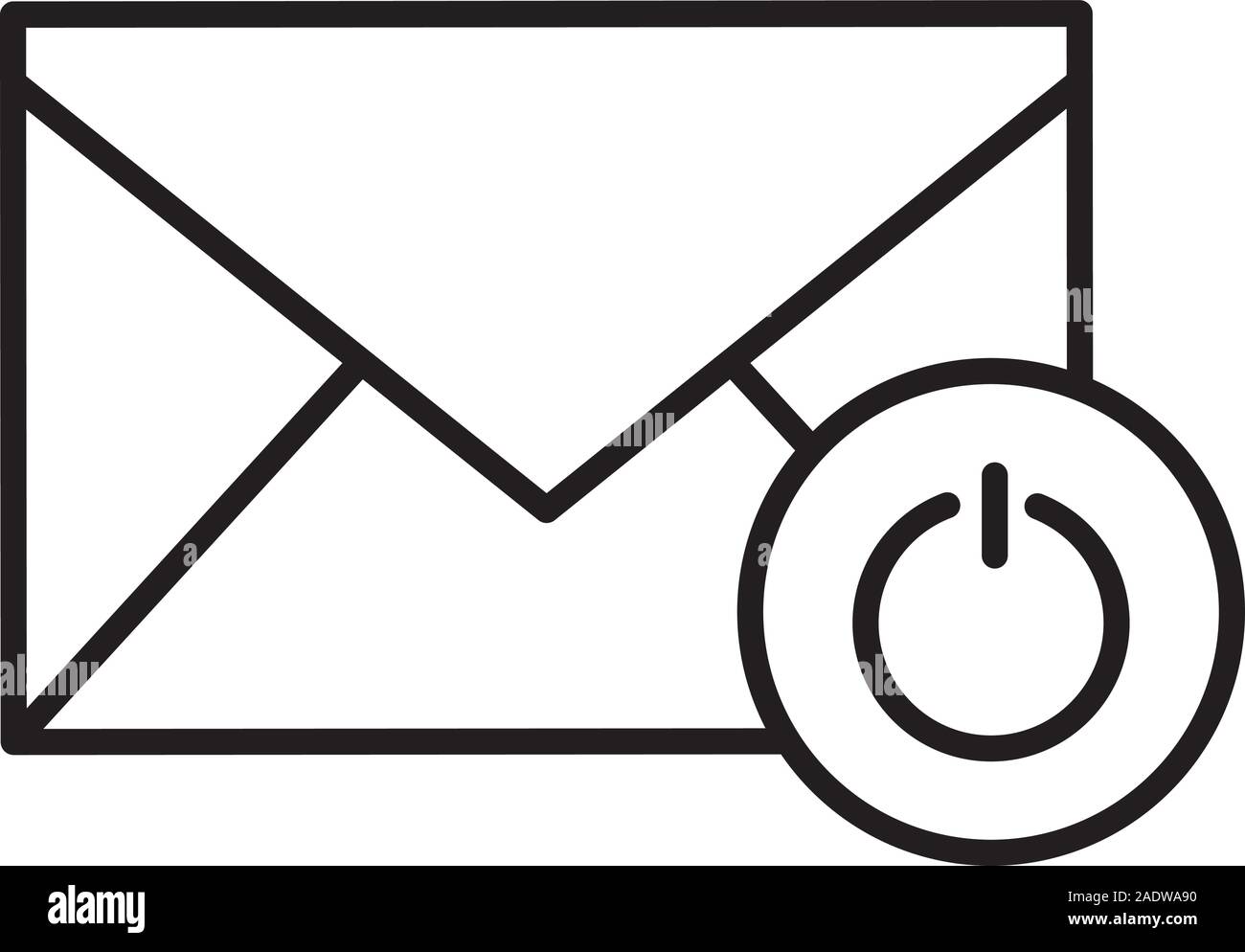 Turn off email notifications linear icon. Thin line illustration ...