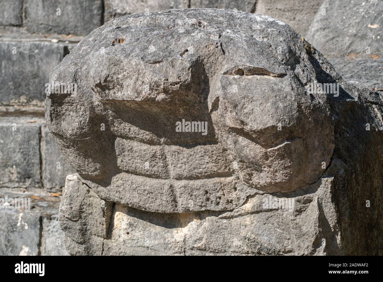 Maya Stone Statue in Chichen Itza Stock Photo - Alamy