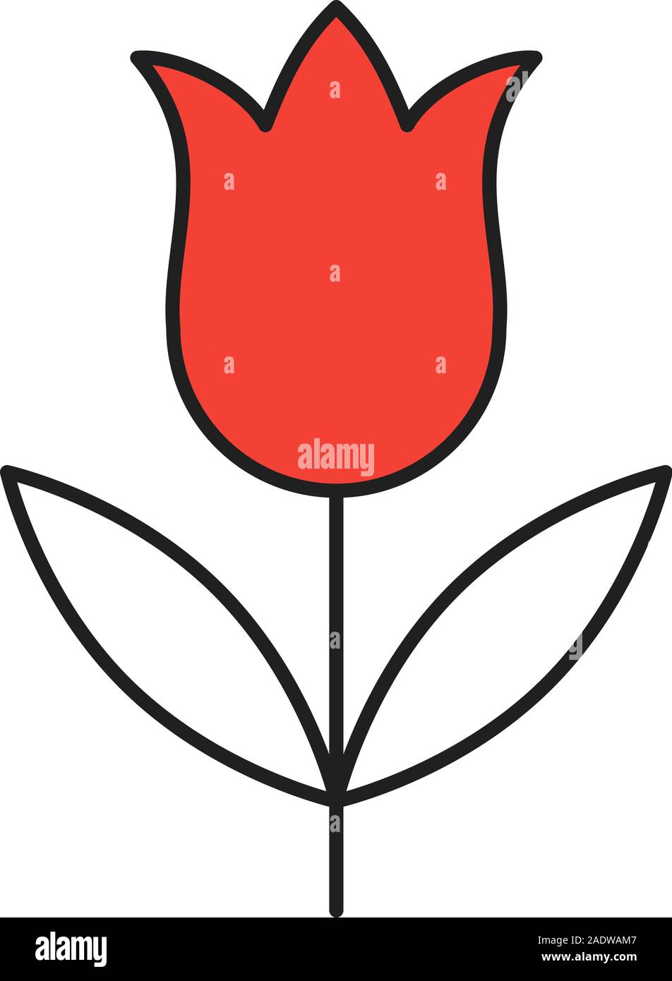 Tulip Linear Icon Thin Line Illustration Contour Symbol Vector