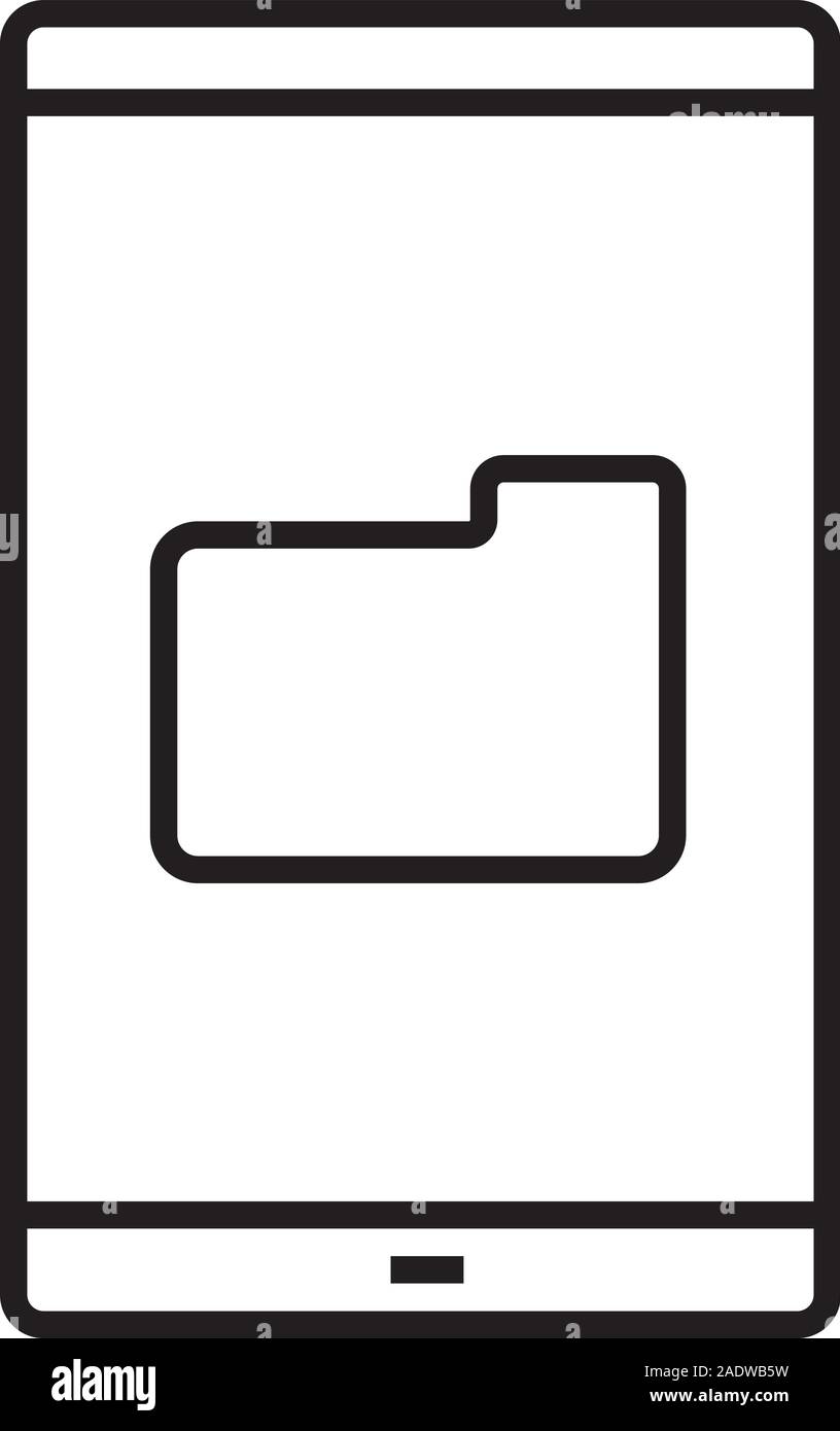 Smartphone file manager linear icon. Thin line illustration. Smart ...