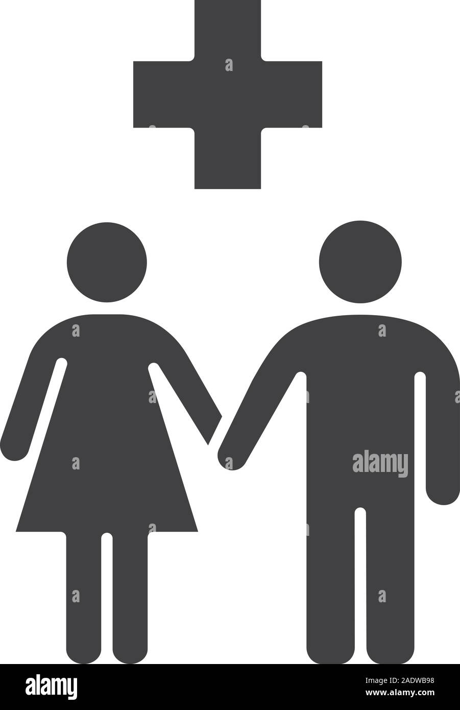 Family doctor glyph icon. Silhouette symbol. Family health care ...