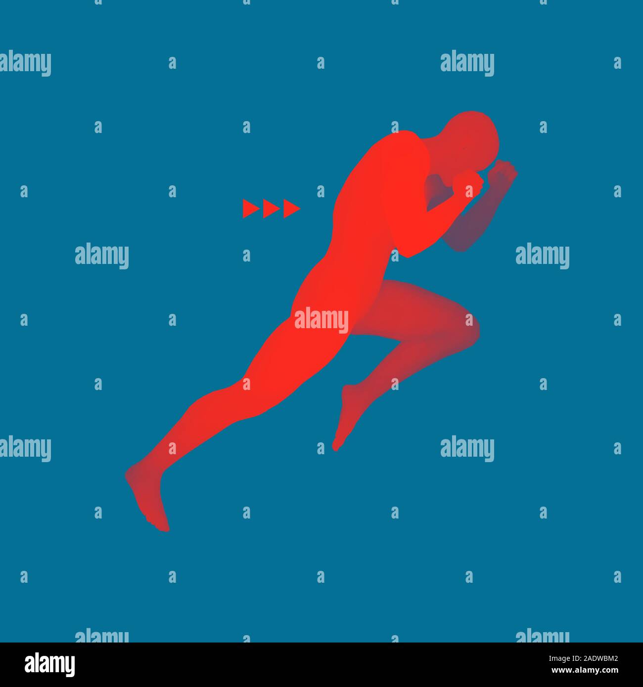 Fighter. Sports concept. 3D Model of Man. Human Body. Sport Symbol ...