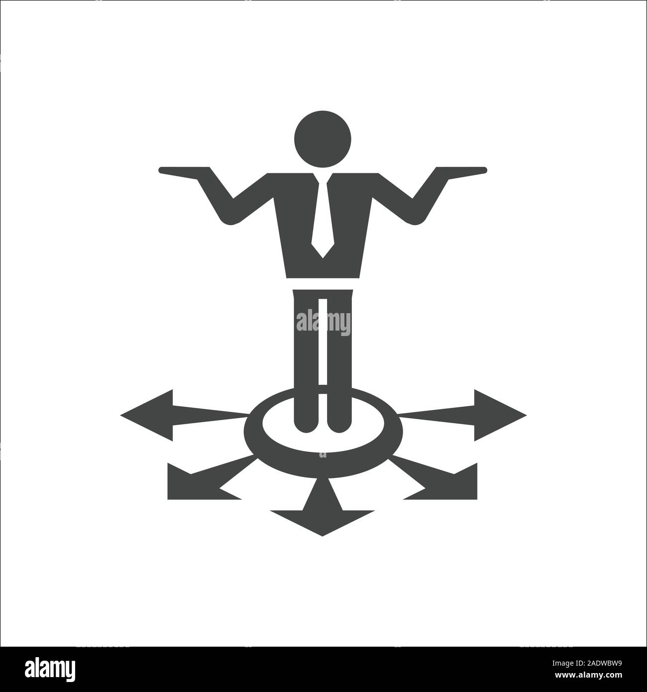 Arrow, directional way sign, with making a decision or choice icon ...