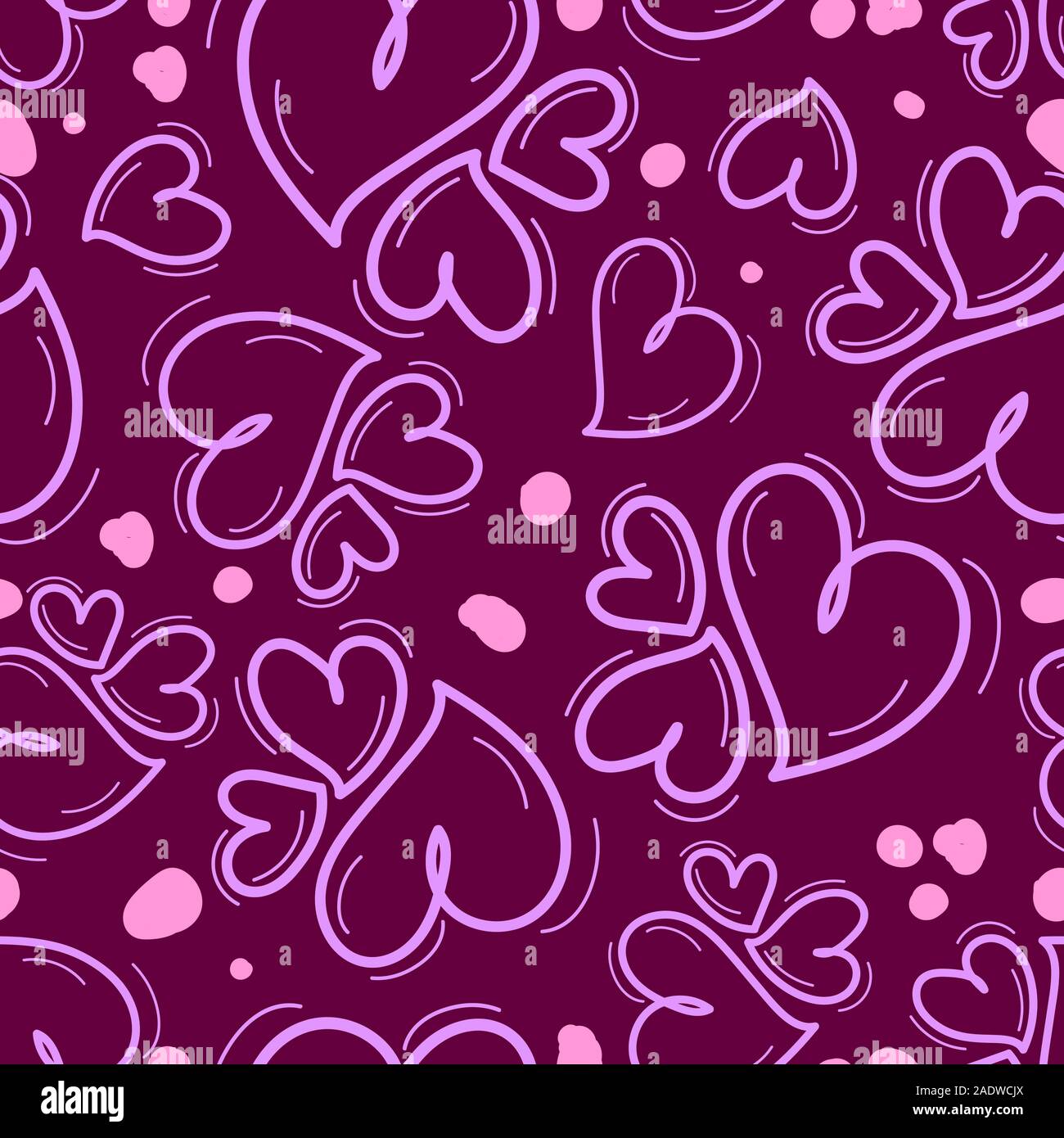 Seamless repeating pattern of different size hearts Stock Vector Image ...