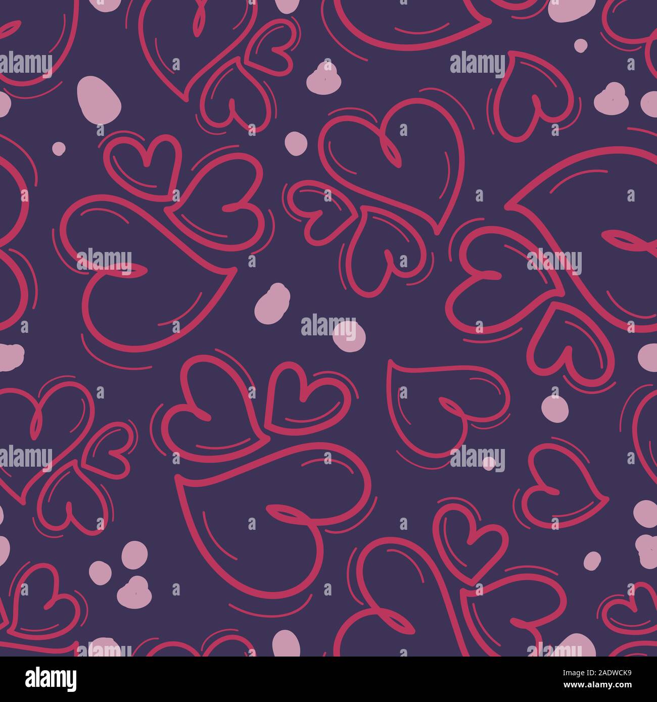 Seamless repeating pattern of different size hearts Stock Vector Image ...