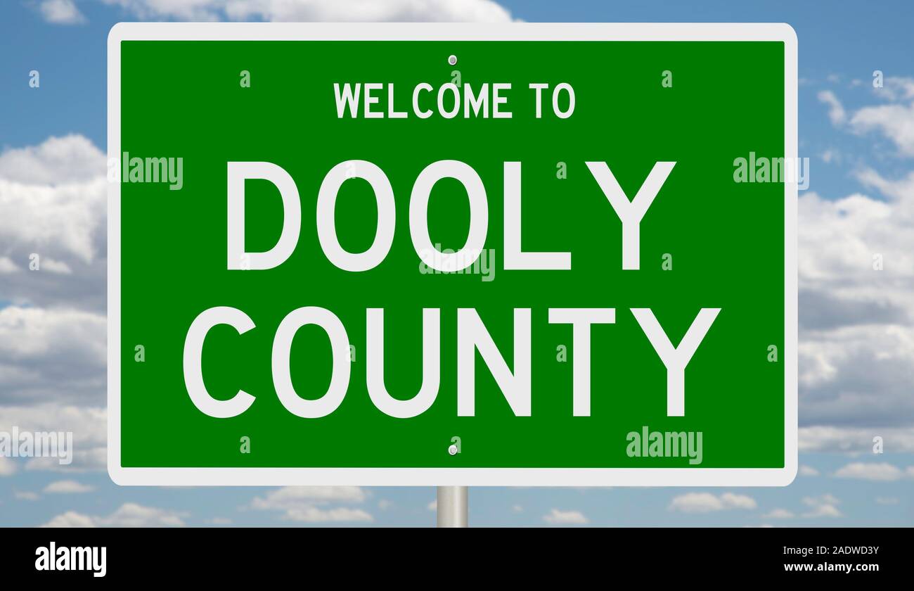 Rendering of a 3d green highway sign for Dooly County Stock Photo - Alamy