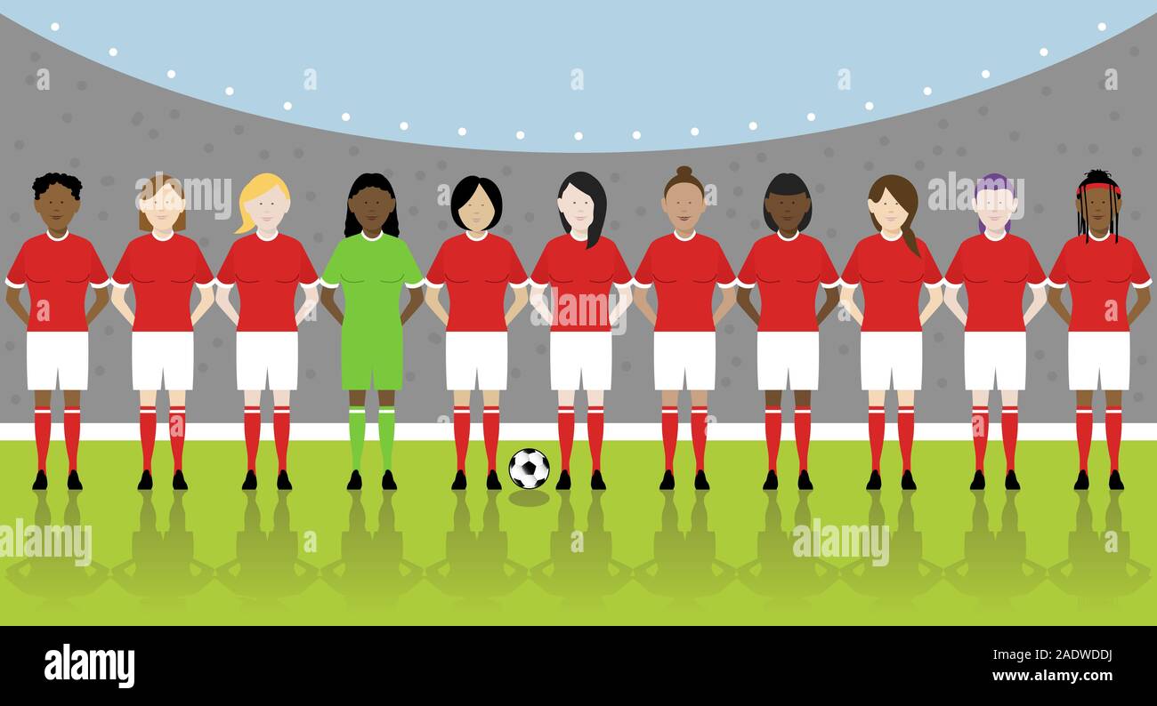 Line up team group football Stock Vector Images - Alamy