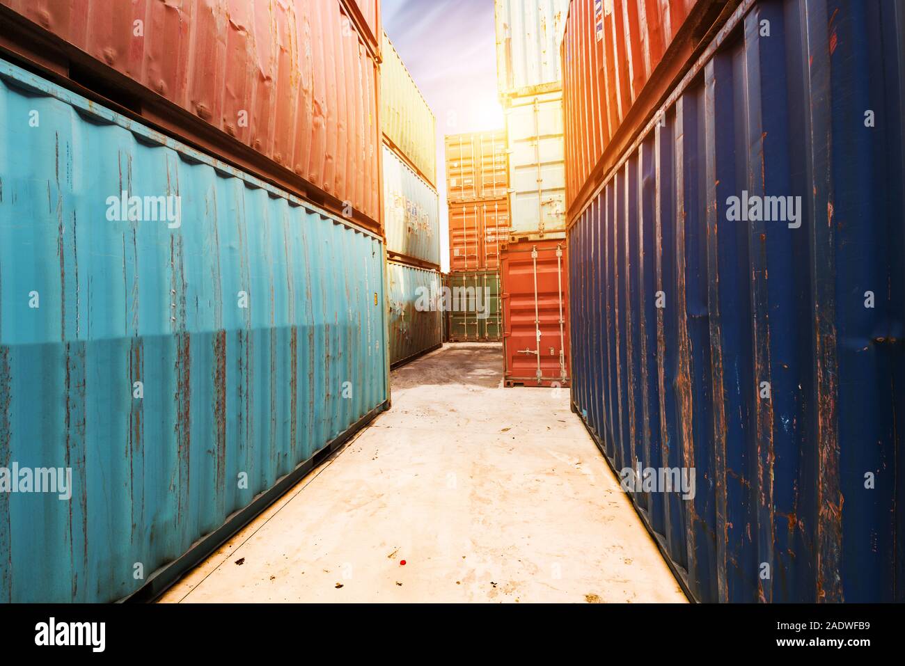 Container transport terminals Stock Photo - Alamy