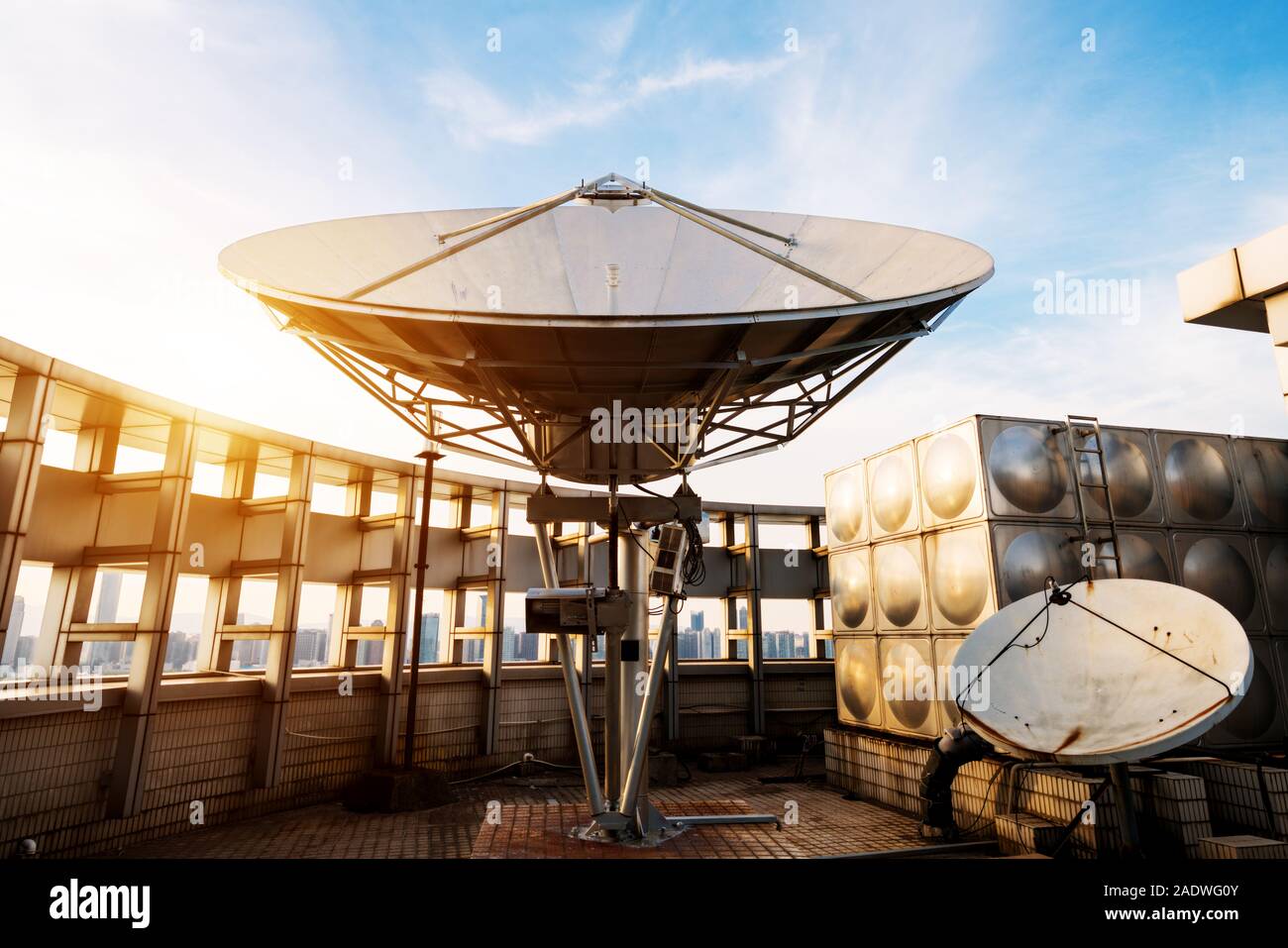 picture of parabolic satellite dish space technology receivers Stock ...