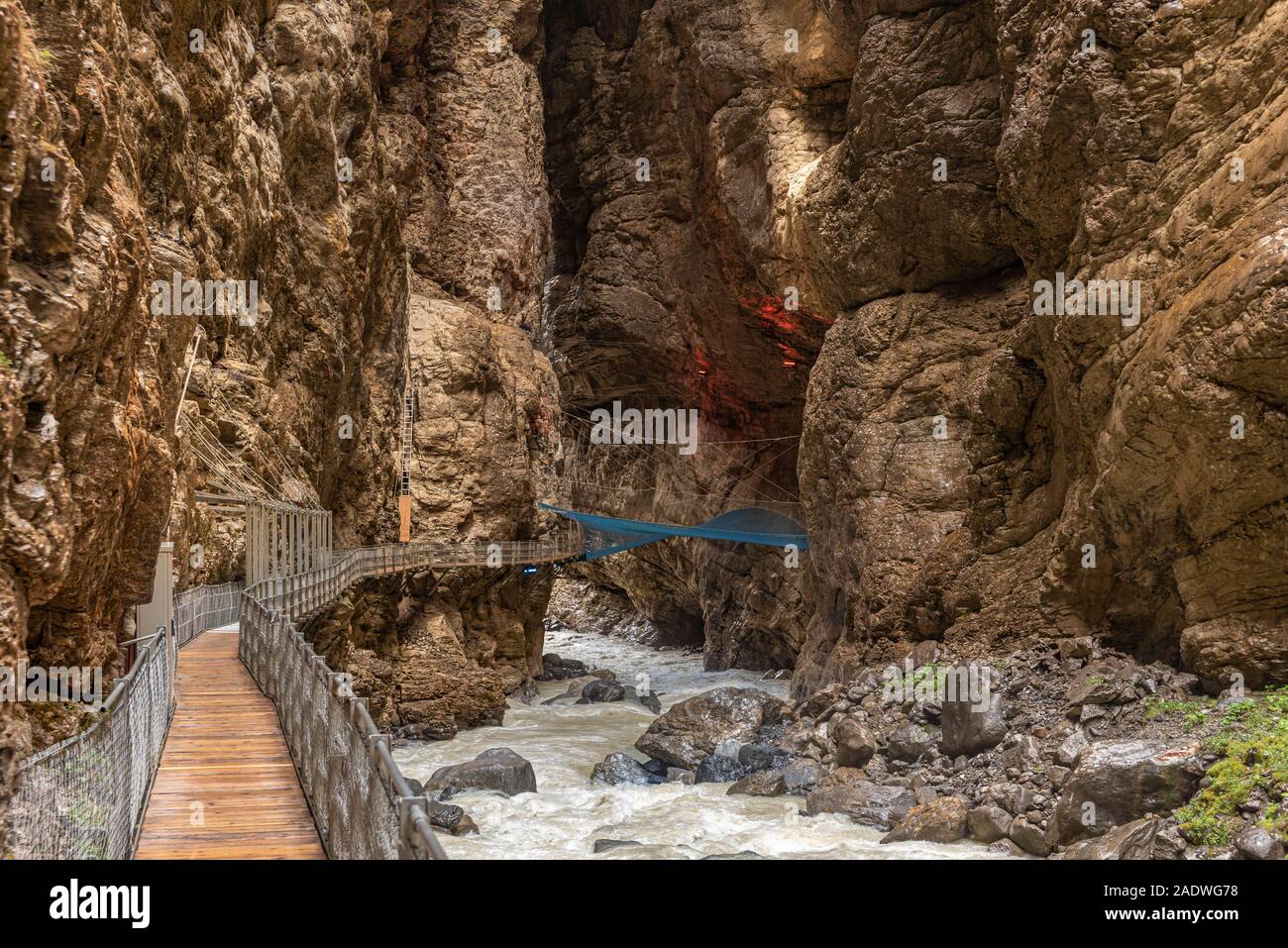 River weisse lutschine flows through grindelwald glacier gorge hi-res ...