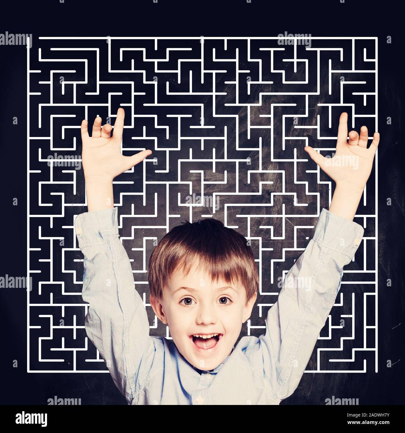 The little boy finds a solution to the problem. The student screams ...