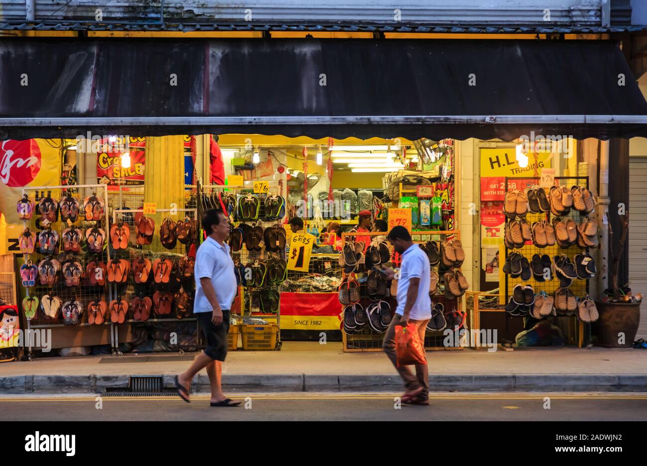 Singapore-25 FEB 2018: Singapore Geylang street traditional slipper ...
