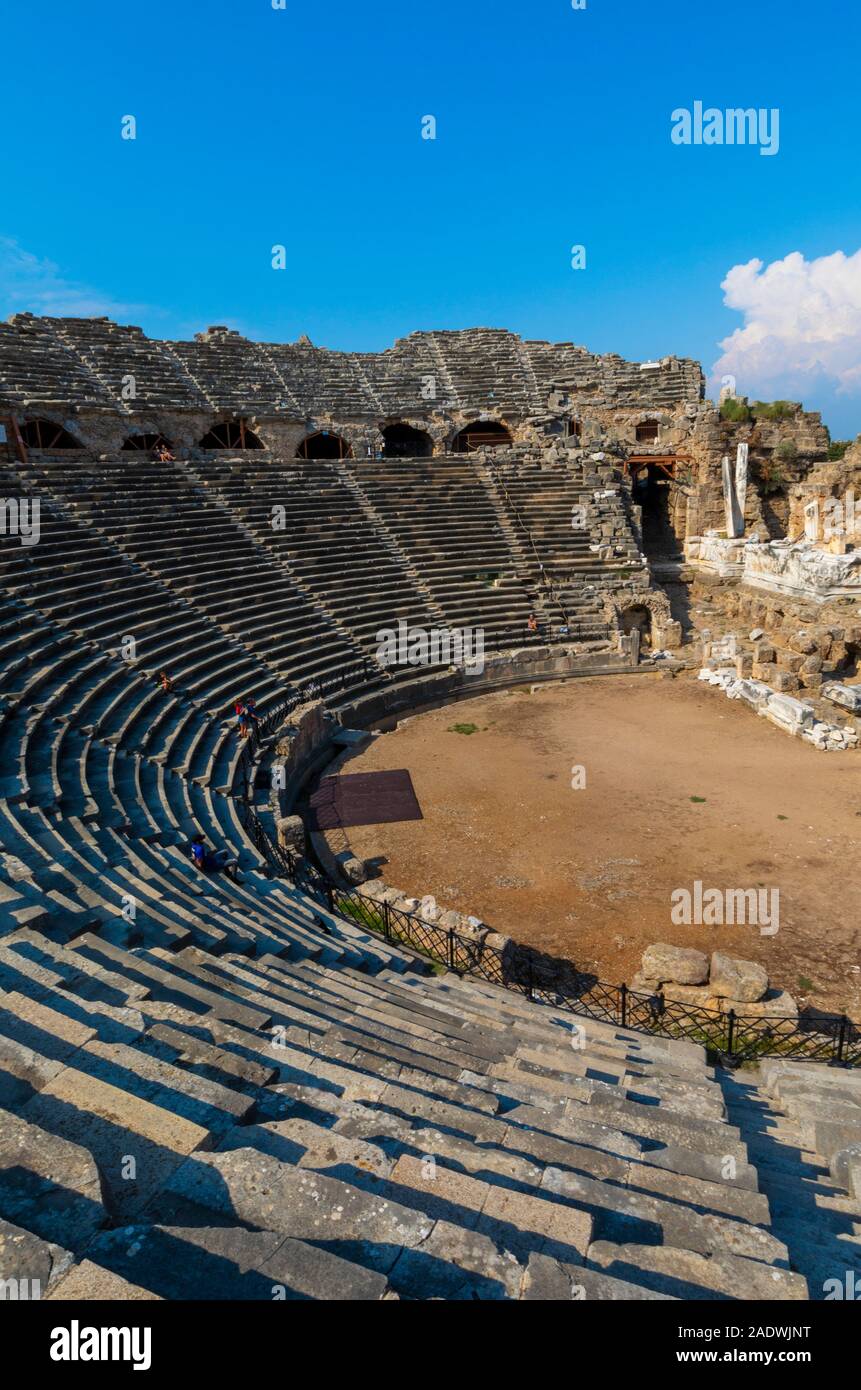 Amphitheatre at Side, Side, Turkey Stock Photo - Alamy