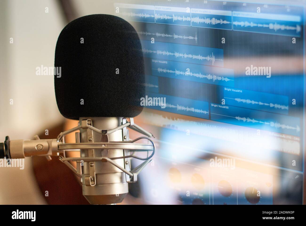 Recording room Singing concept Stock Photo - Alamy