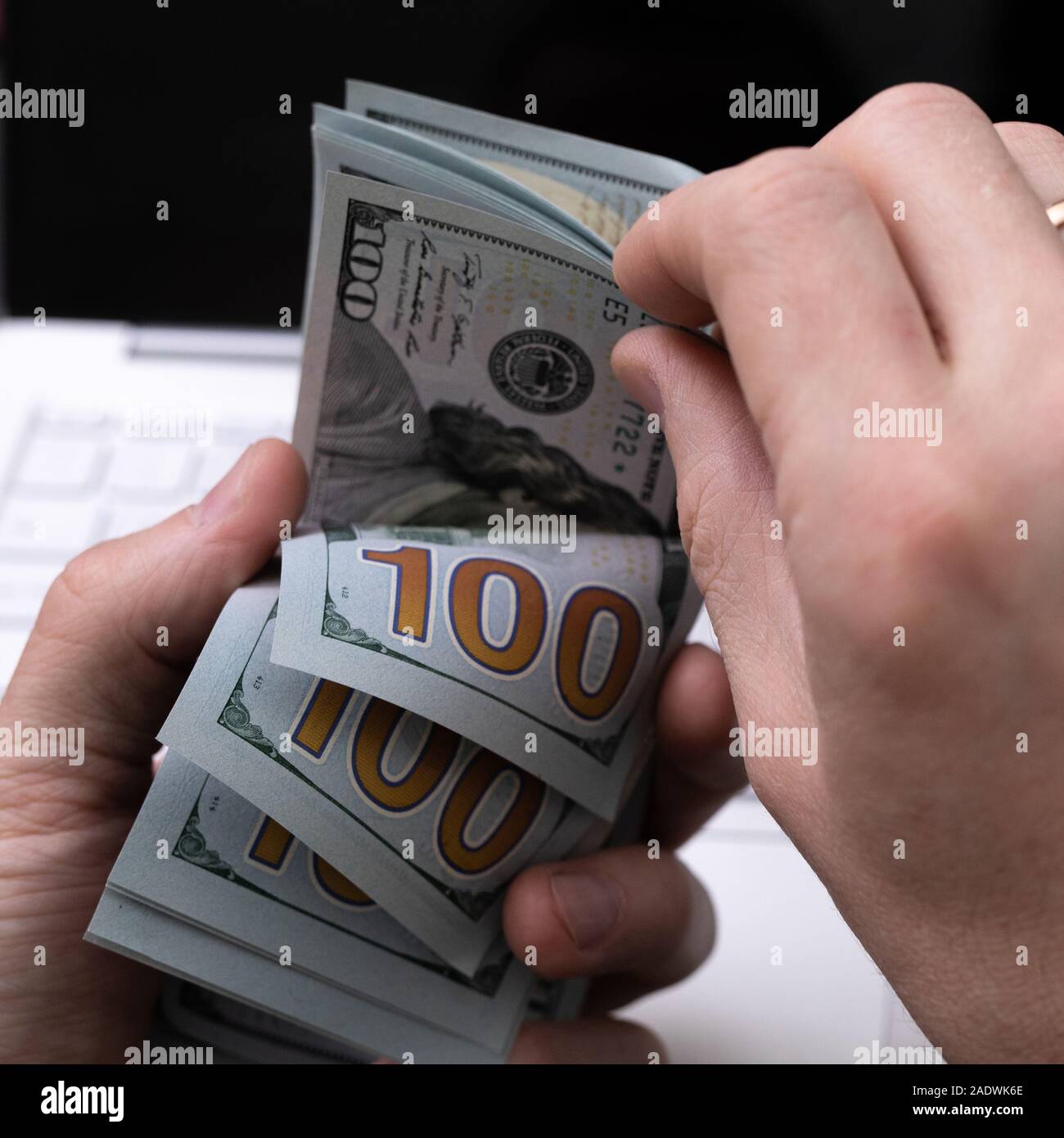 Man counting money, economy concept, income and Business. American ...