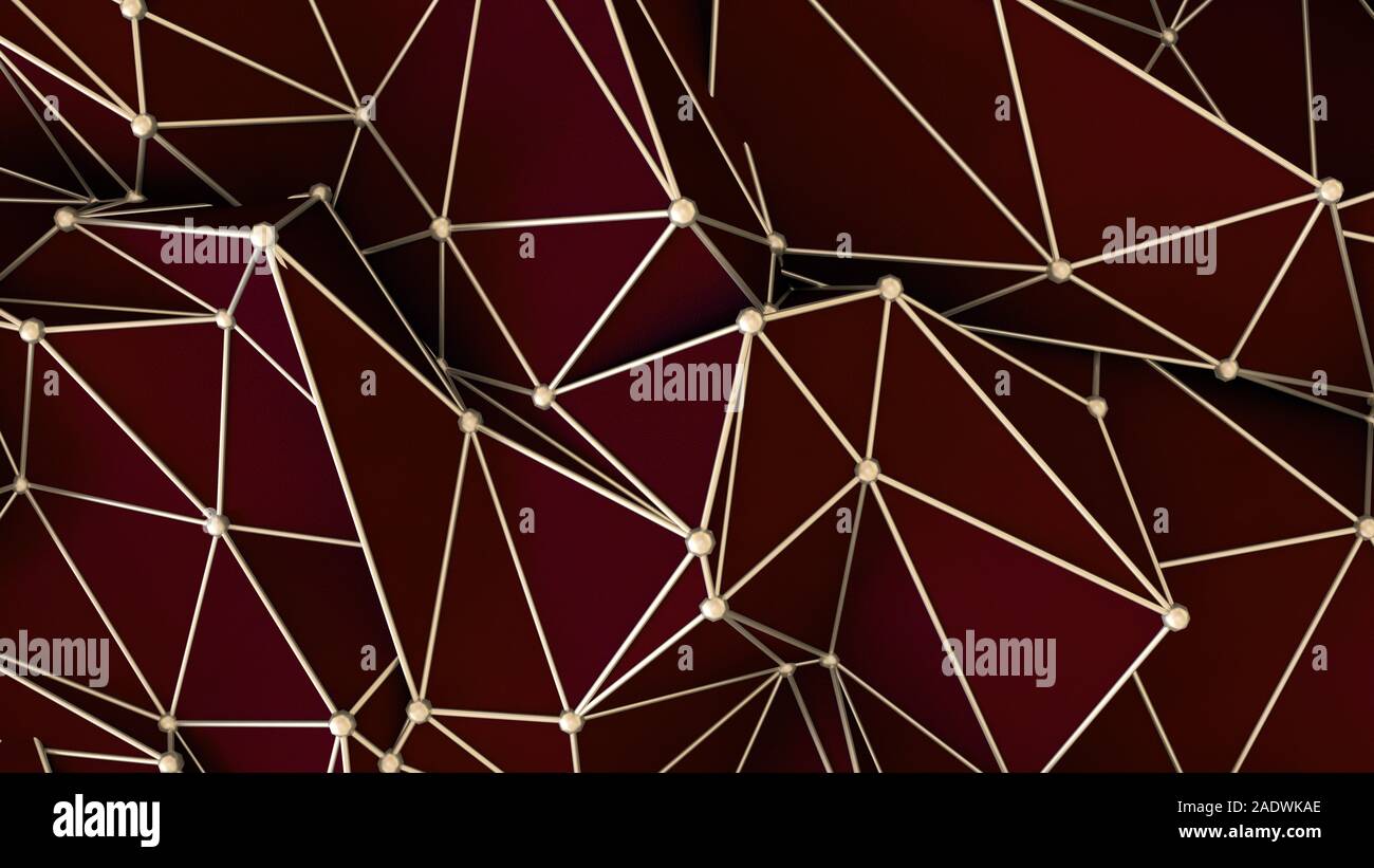 Red abstract 3d background with structure and triangles.3d rendering ...