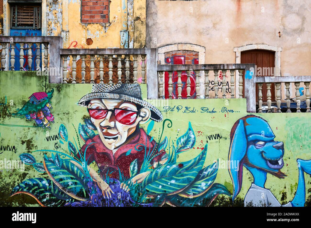 Graffiti on wall in Sao Luis Stock Photo - Alamy