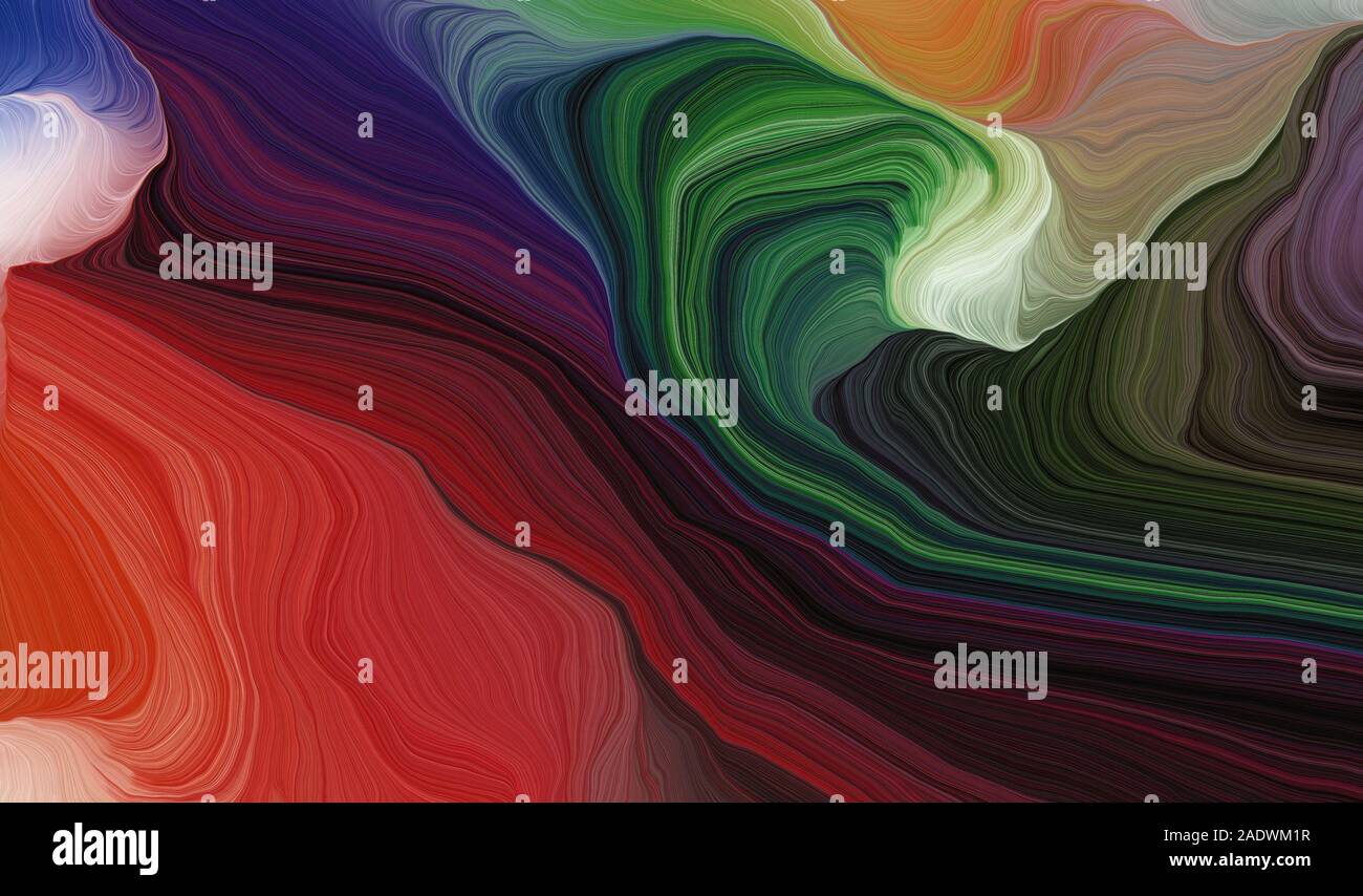 smooth swirl waves background design with very dark blue, sienna and ...