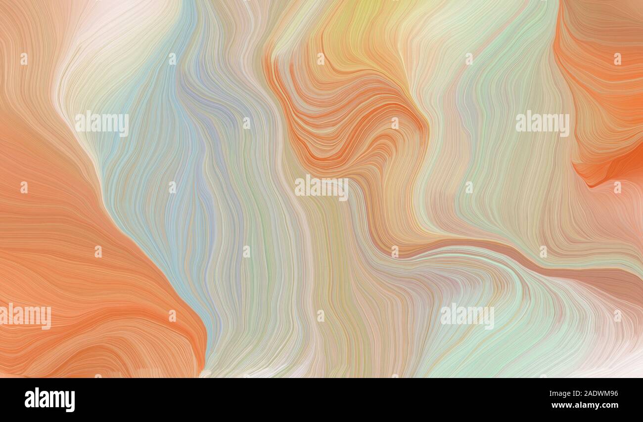 modern soft curvy waves background design with tan, peru and dark ...