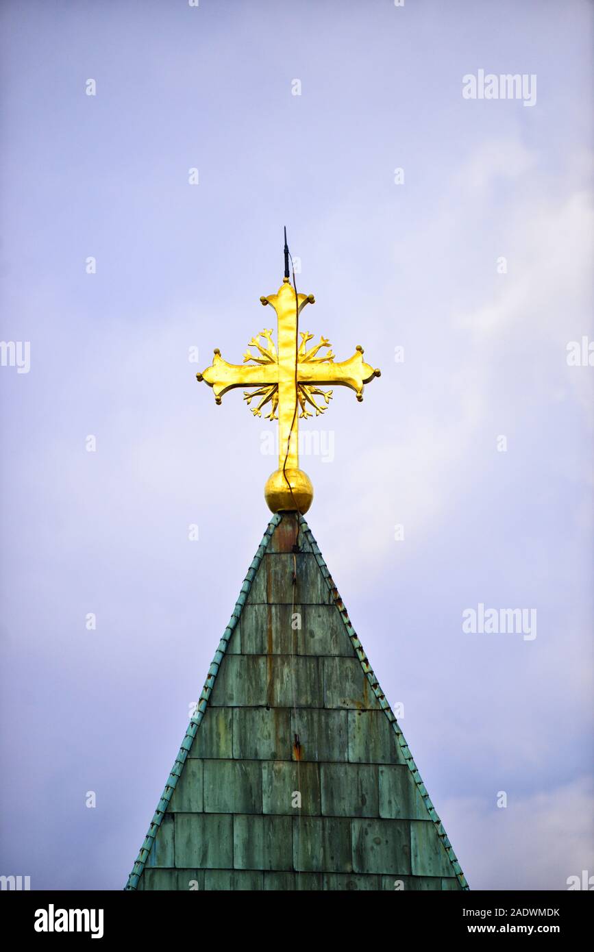Ortodox church top cross Stock Photo - Alamy