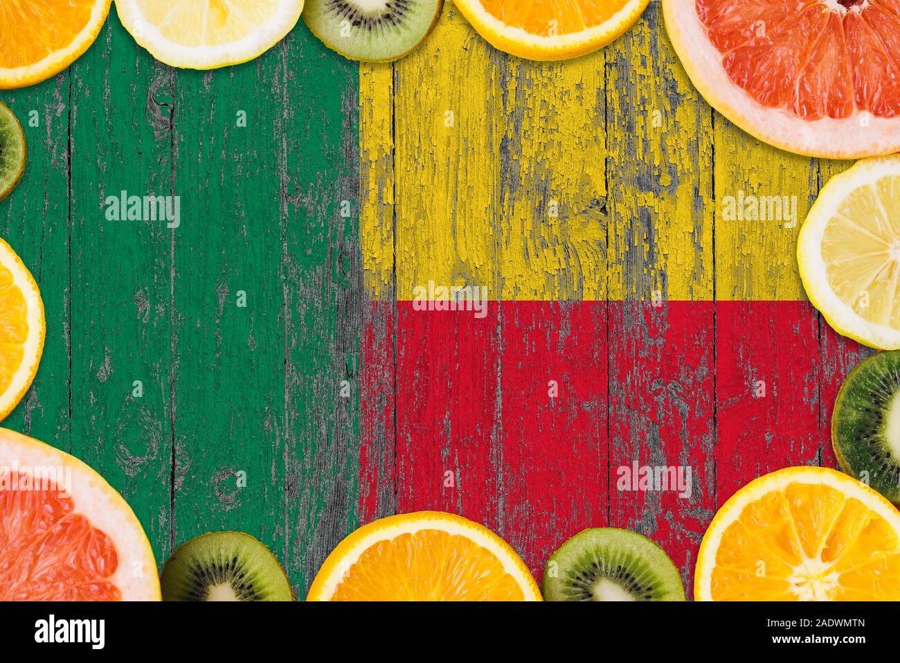 Benin food concept. Fresh fruits from traditional gardens. Cooking ...