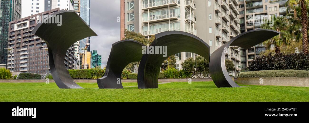 Public art work steel sculpture Forward Surge by Inge King sculptor ...