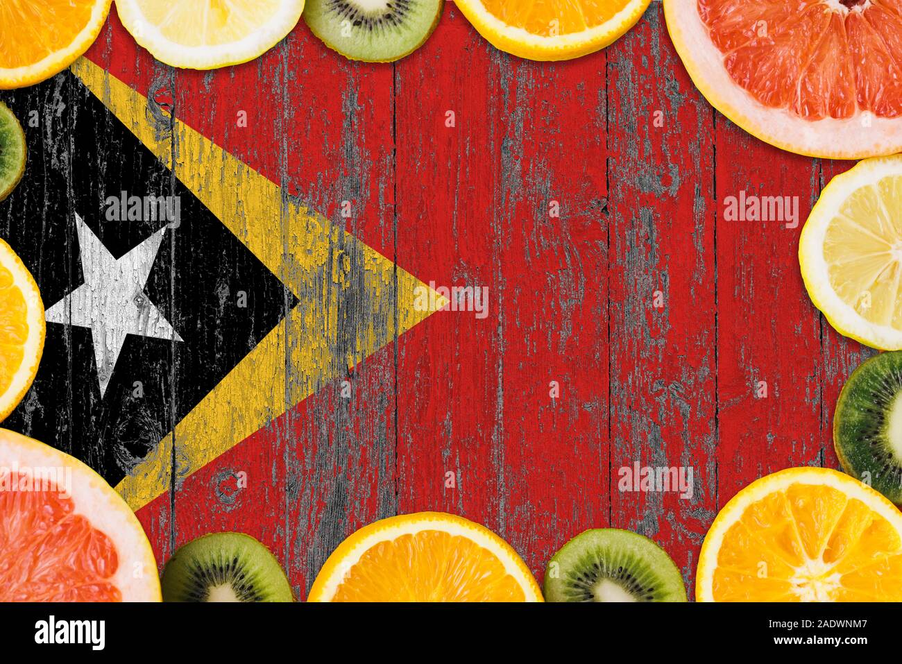 East Timor food concept. Fresh fruits from traditional gardens. Cooking ...