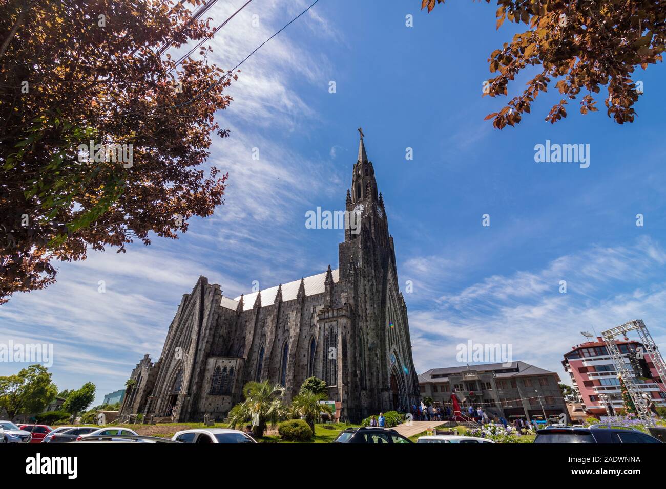 stone cathedral in the city of Canela in southern Brazil Stock Photo ...