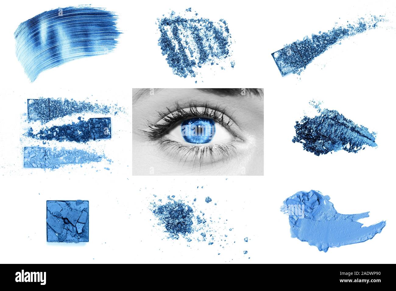 Creative collage with blue color, ispired by color of the year 2020 ...