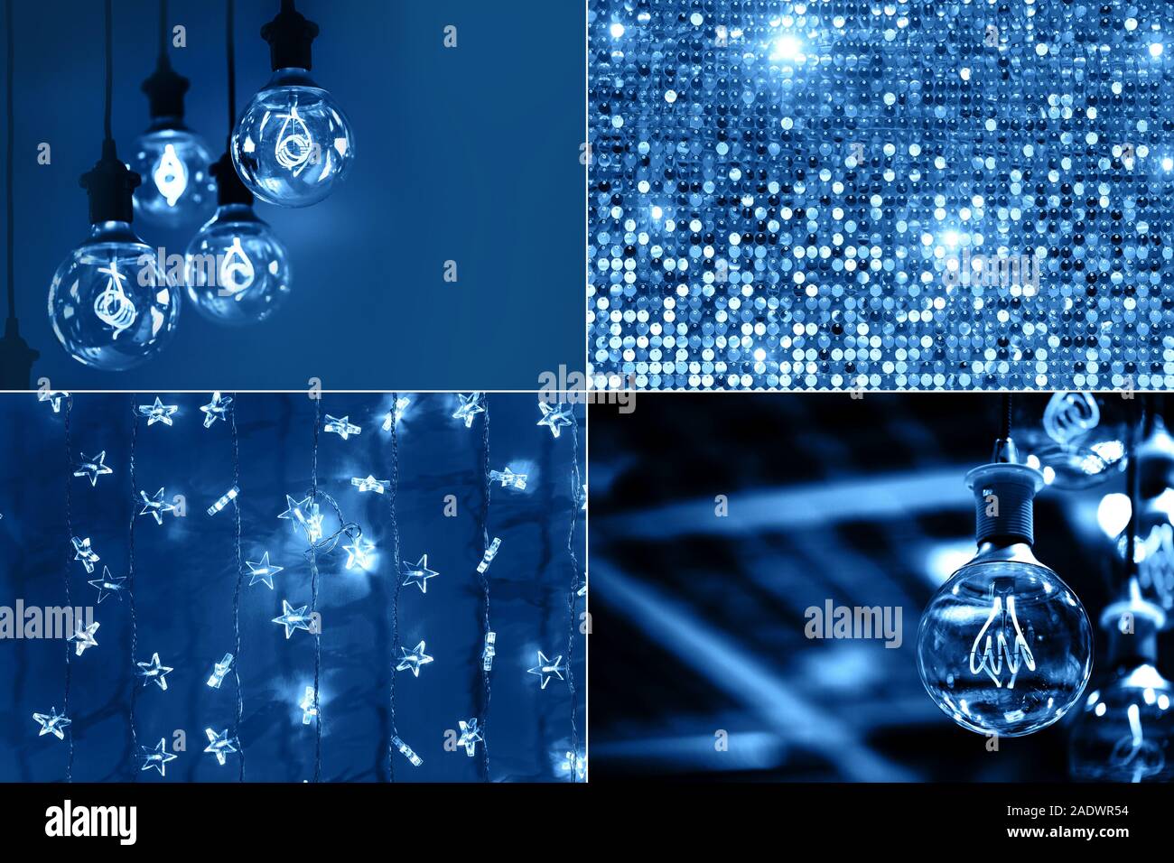 Creative collage with blue color, ispired by color of the year 2020 ...