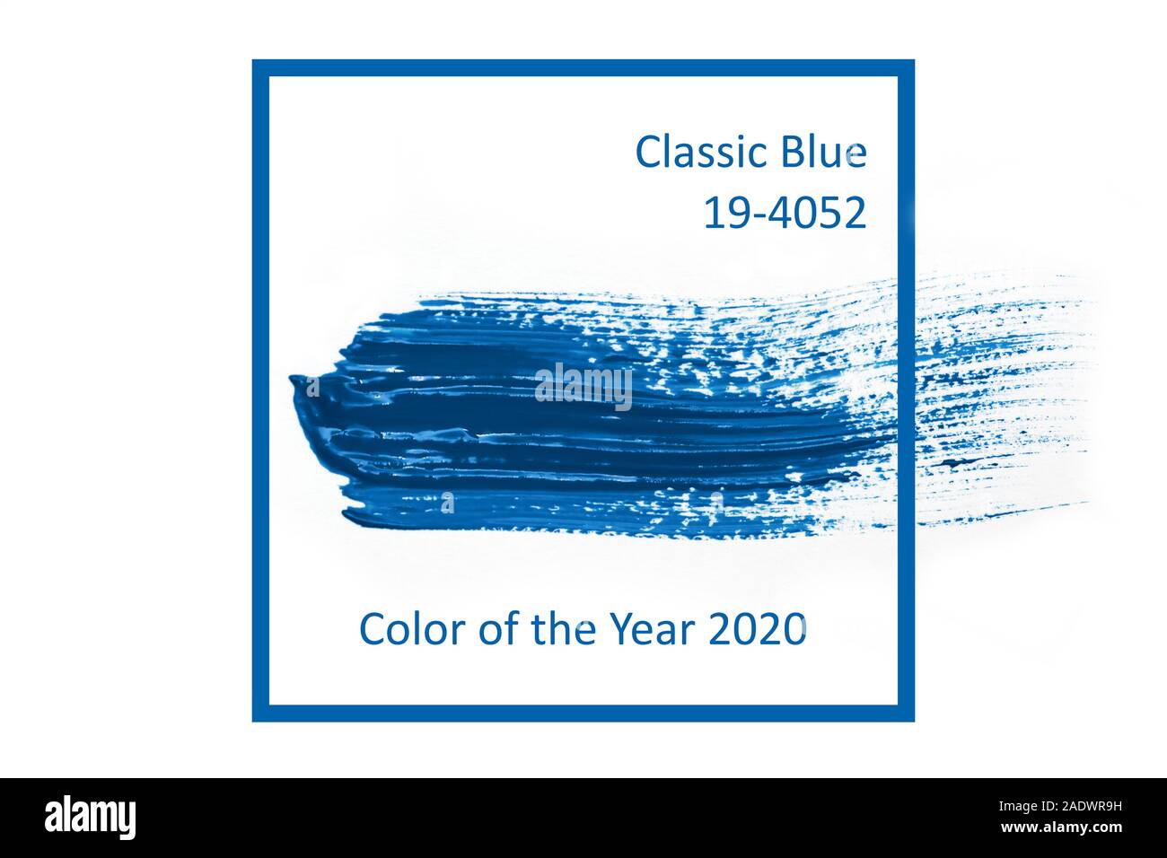 Classic Blue. Color of the Year 2020. Brush stroke of blue paint on ...