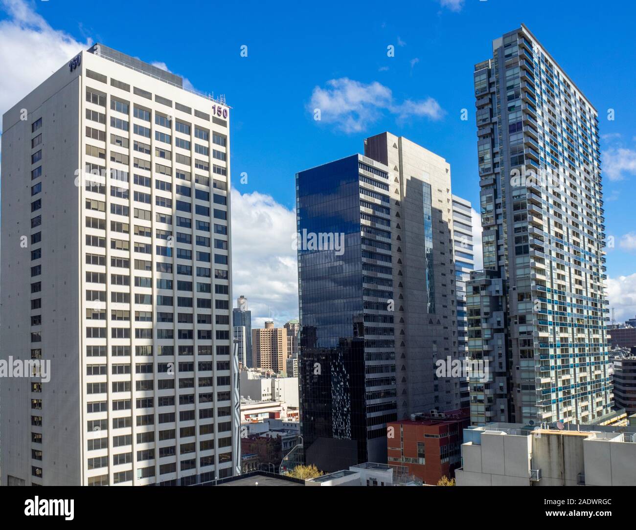 High rise office and residential towers in the CBD of Melbourne ...