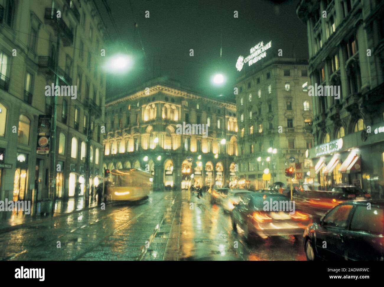 view by night in the rain, milan Stock Photo - Alamy