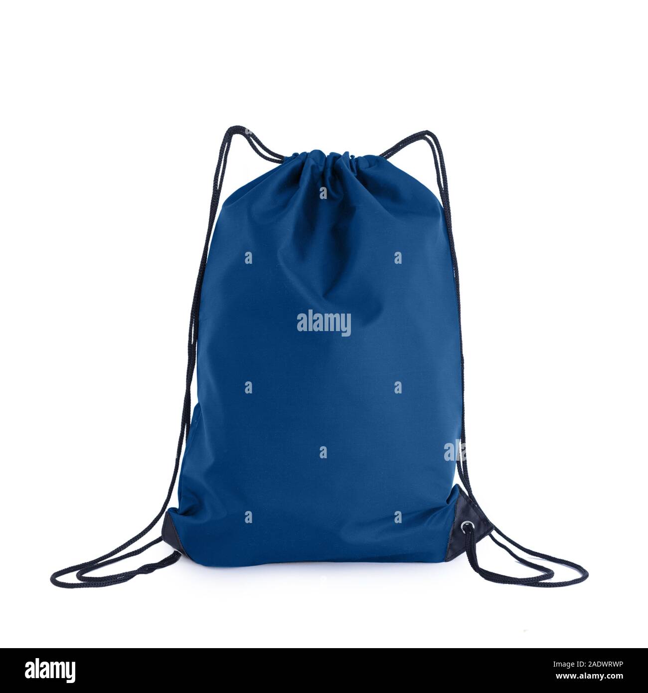 Classic blue drawstring pack template, bag for sport shoes isolated on ...